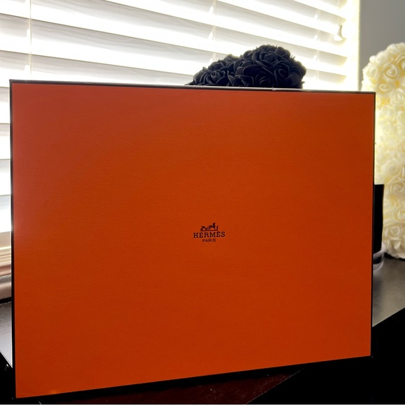 Hermes | Shoes | Authentic Orange Herms Box With One Empty Shoe Bag And ...